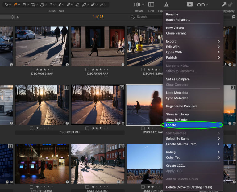Relocating offline files catalogs in Capture One
