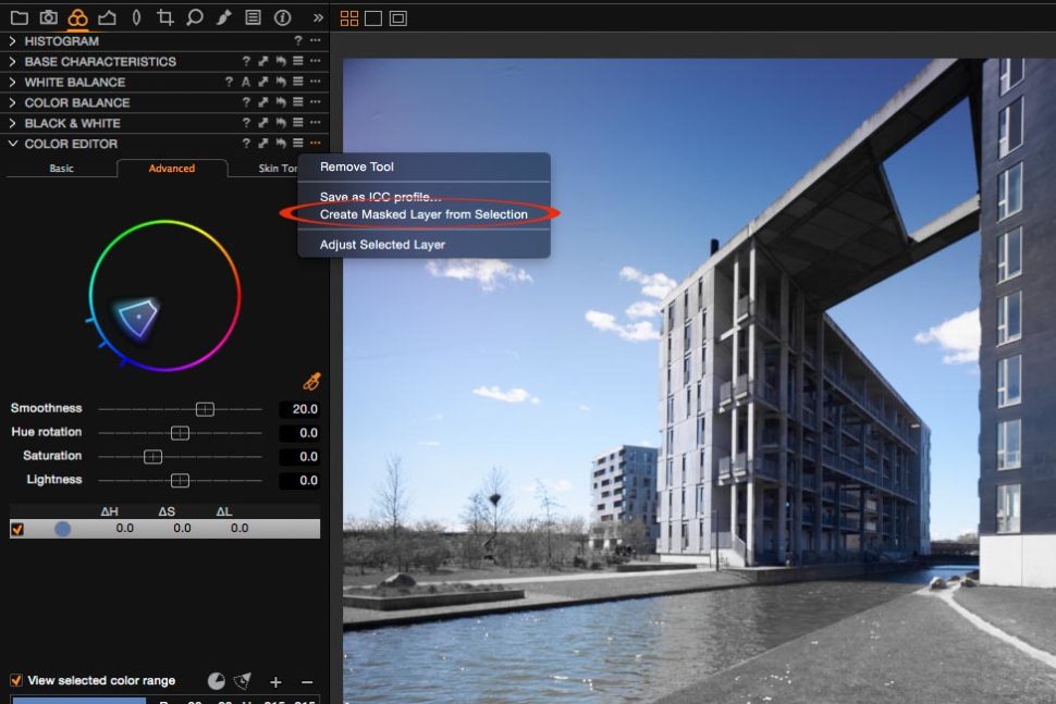 How to fix the sky with the Skin Tone tool